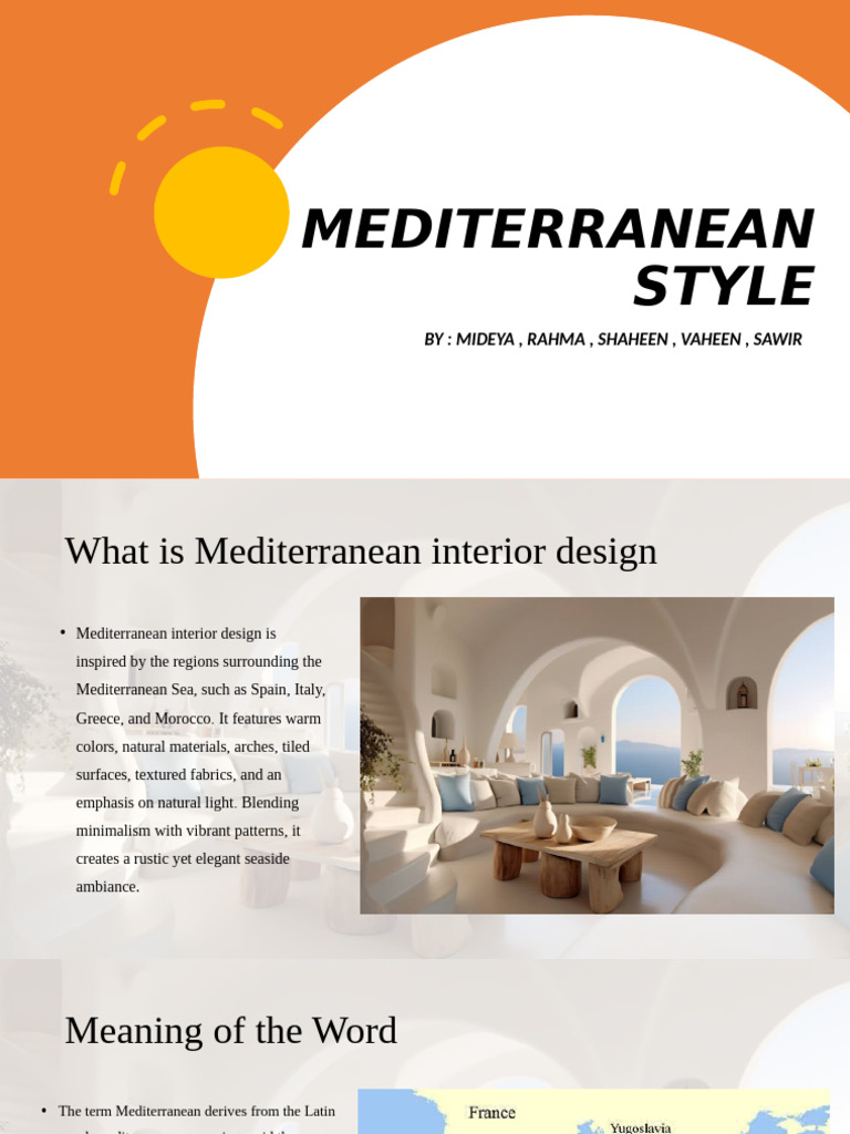 Mediterranean Design: Key Motifs & Features | PDF | Tile | Upholstery