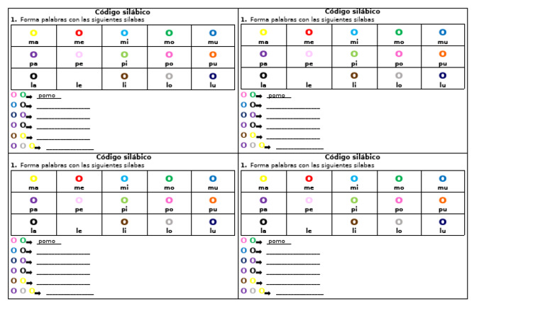 Código Silábico M, P y L | PDF | Sílaba