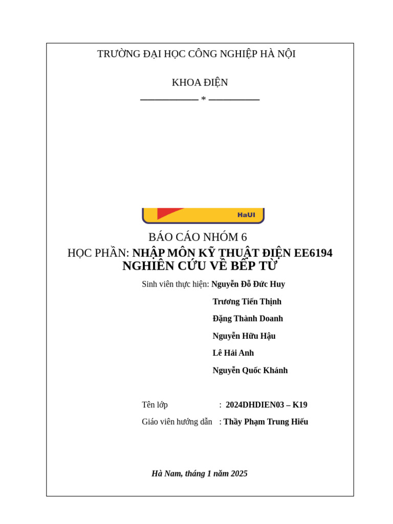 Báo Cáo Nhập Môn nhóm 6 | PDF