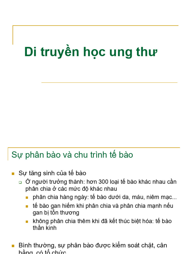 Bu I 12 - Di Truyen Ung Thư | PDF