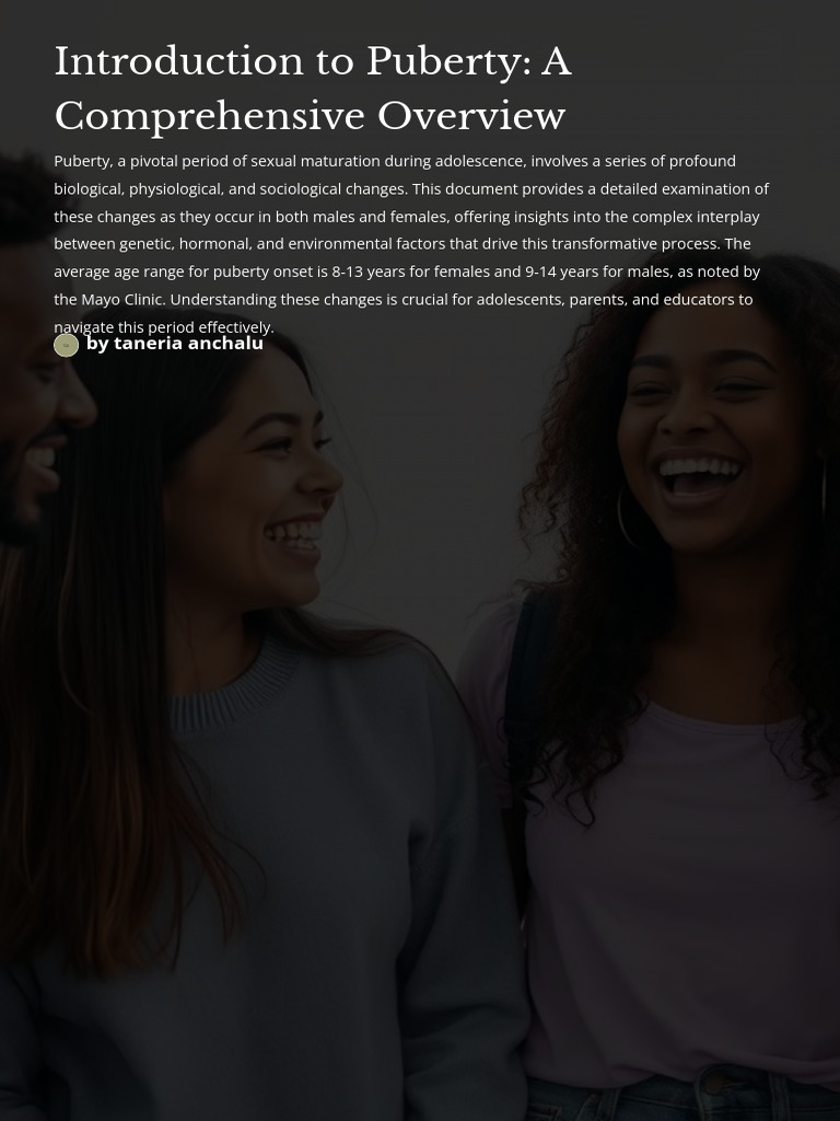 Introduction To Puberty A Comprehensive Overview Pdf Puberty