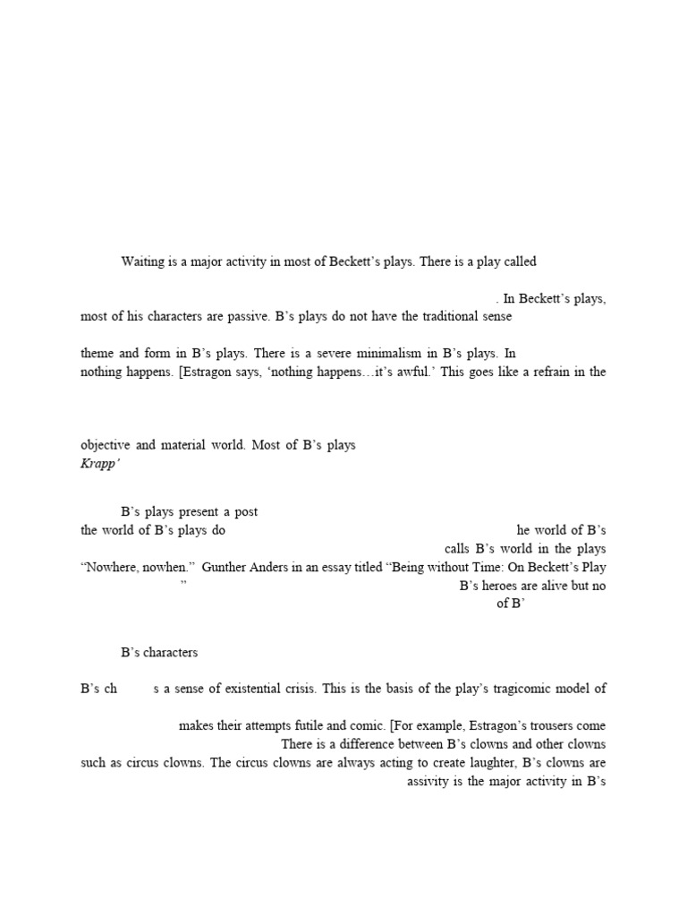 Waiting in Waiting for Godot | PDF