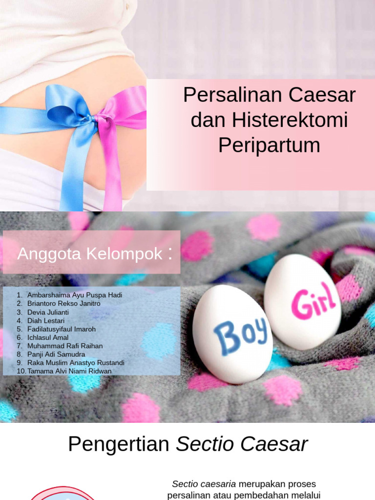 Persalinan Caesar Dan Histerektomi Peripartum - Kelompok 9A | PDF