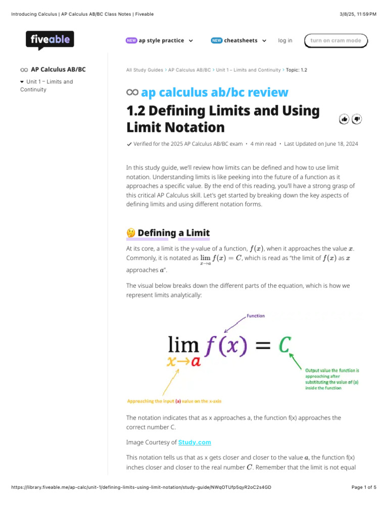 1.2 Introducing Calculus | AP Calculus AB:BC Class Notes | Fiveable ...