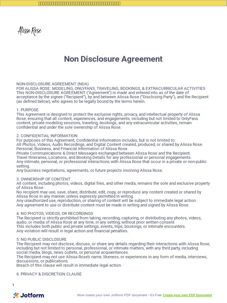 Non Disclosure Agreement Template | PDF | Non Disclosure Agreement ...