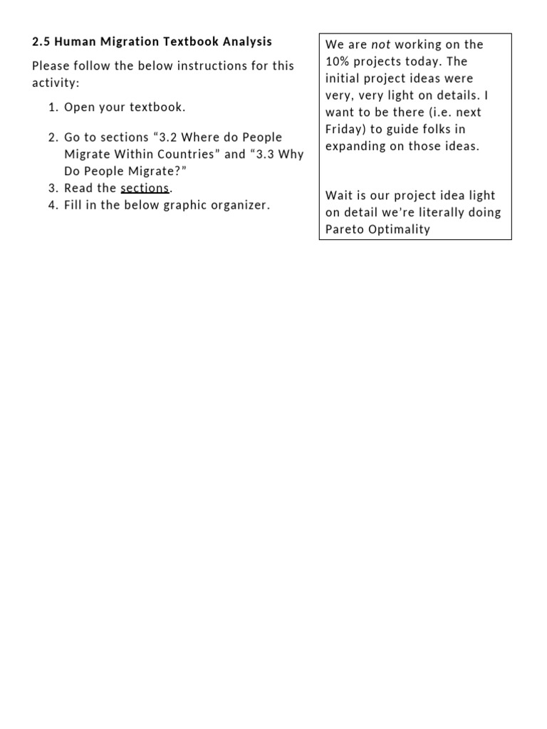 2.5 Human Migration Textbook Activity - 10 - 10 - 21 | PDF