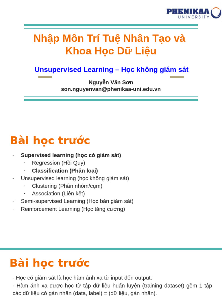 9 - Unsupervised Learning - 2024 | PDF