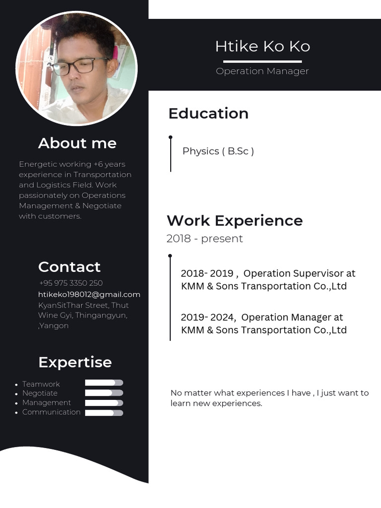 Ko Htike Ko CV - 20240427 - 121759 - 0000 | PDF