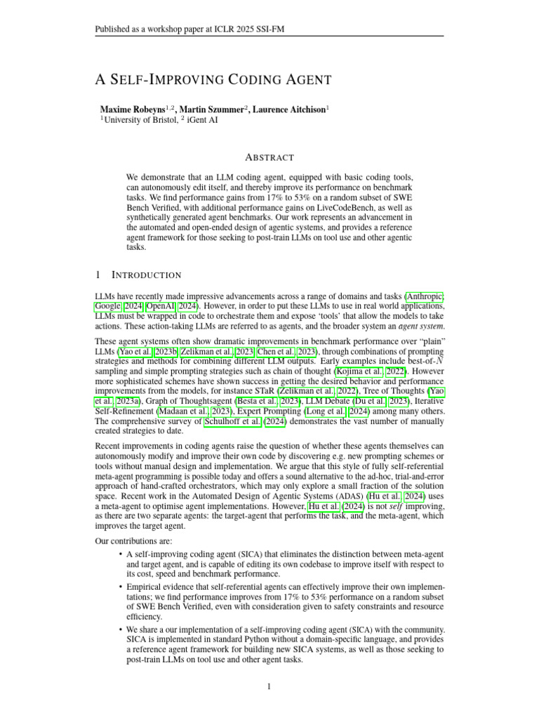 A Self-Improving Coding Agent | PDF | Computing