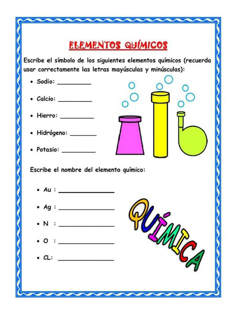 ACTIVIDAD ELEMENTOS QUIMICOS | PDF