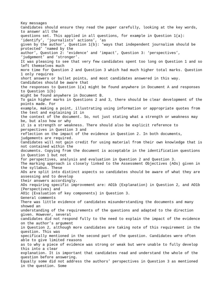 Exam Strategies for Global Perspectives | PDF | Argument | Evaluation