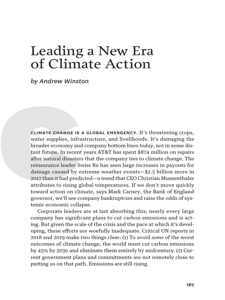 Leading A New Era of Climate Action: by Andrew Winston | PDF | Climate ...