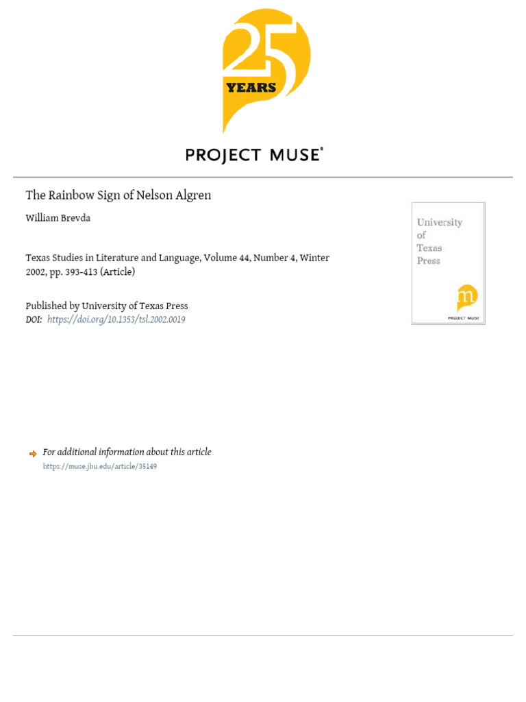 The Rainbow Sign of Nelson Algren | PDF | Book Of Genesis | Covenant ...