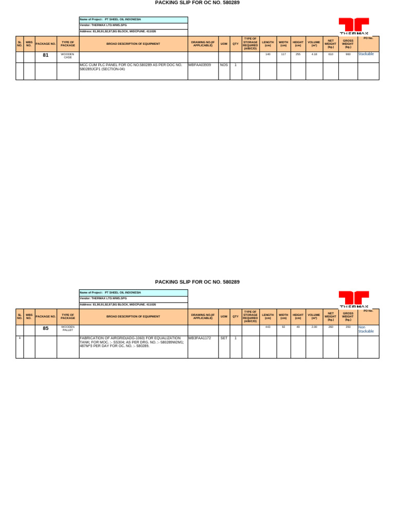 Packing Slip So No-580289 (1) LOT-05 | PDF | Pallet | Pipe (Fluid ...