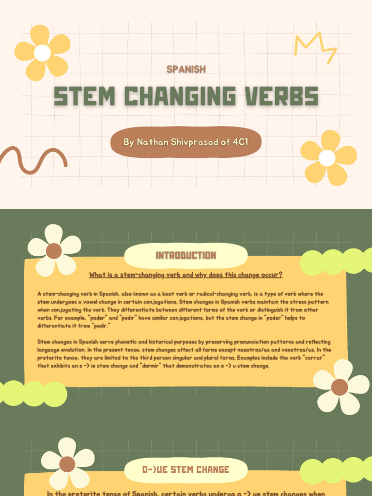 Stem Changing Verbs | PDF