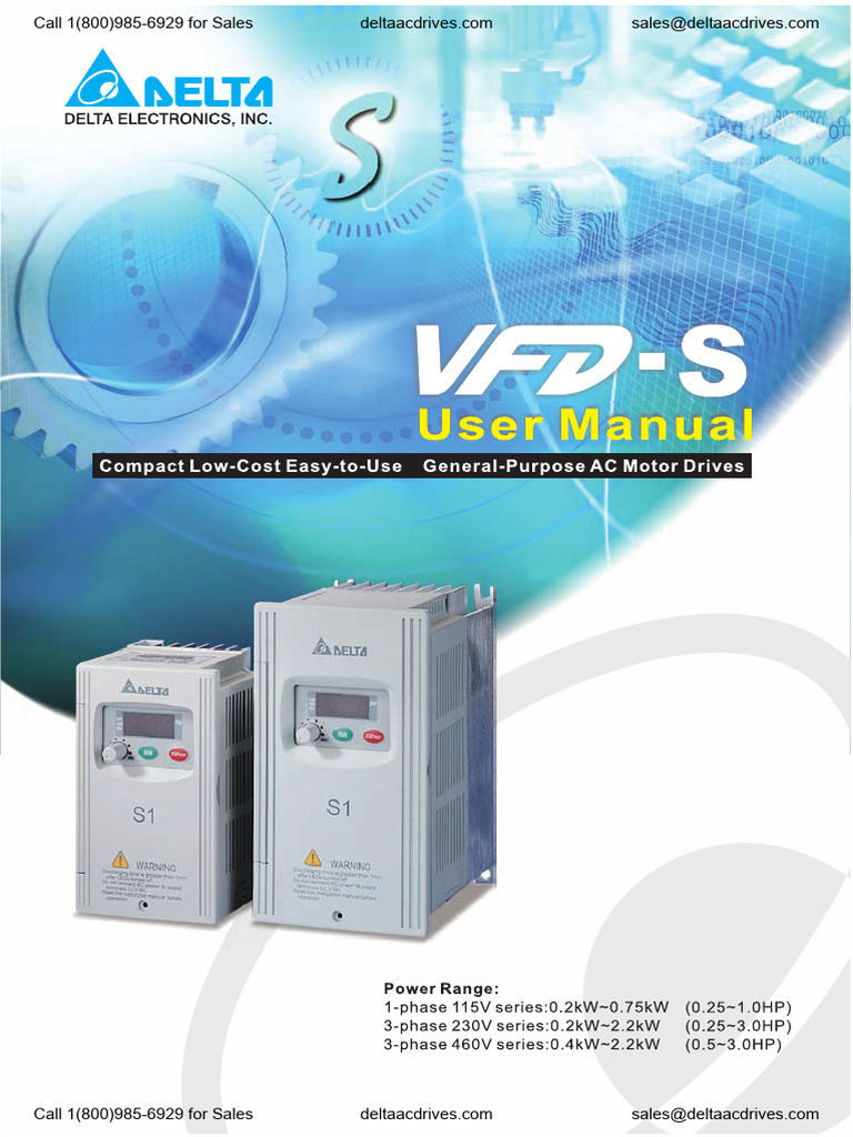 Delta VFD S User Manual | PDF | Mains Electricity | Alternating Current
