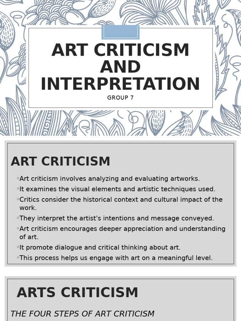 Art Criticism and Interpretation GROUP 7 FINAL-1 | PDF | Composition ...