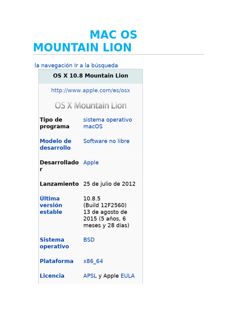 Mac Os Mountain Lion | PDF | Mac OS | Ios