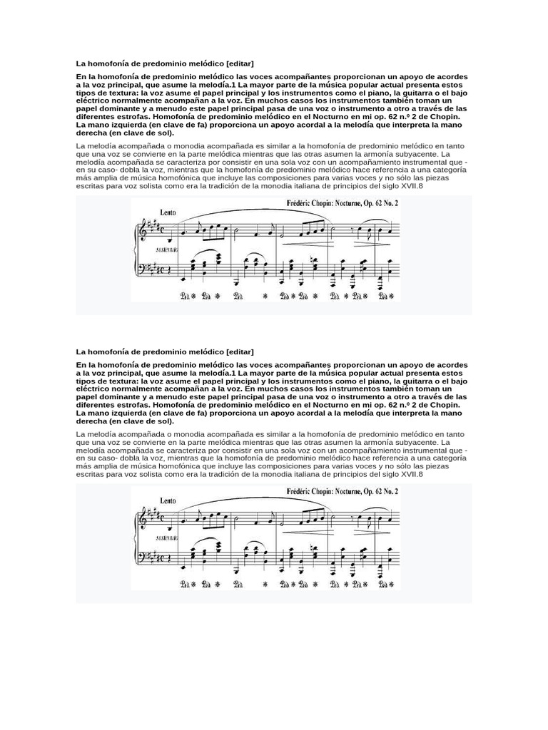 Homofonía y Estrofas Musicales | PDF | Teoría musical | Elementos de la ...