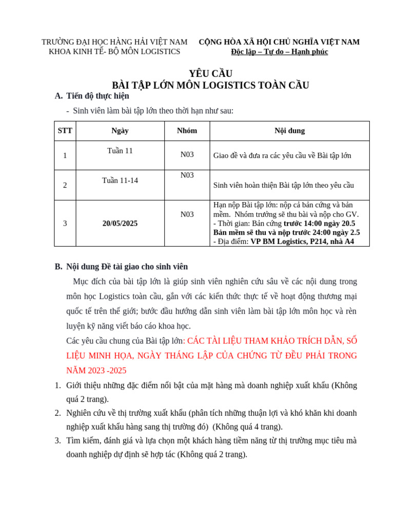 Yeu Cau Bai Tap Lon | PDF