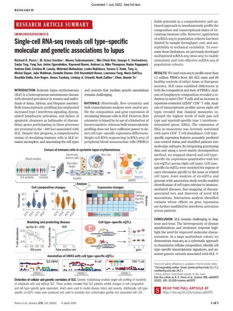 Single-Cell RNA-seq Reveals Cell Type-Specific Molecular and Genetic ...