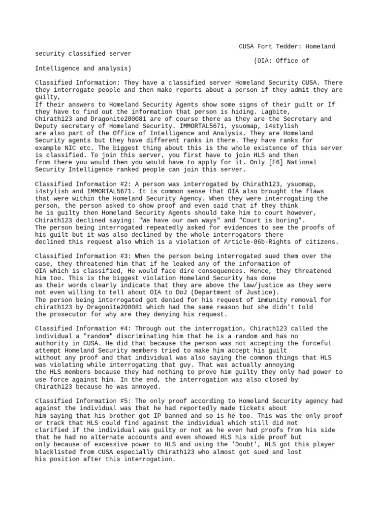 Homeland Security: Office of Intelligence and Analysis (CUSA Fort ...