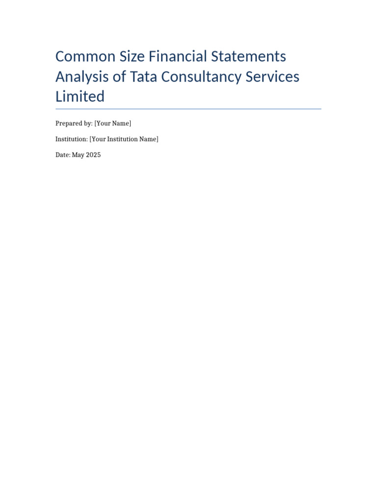 Common Size Analysis TCS 50pg Report Start | PDF