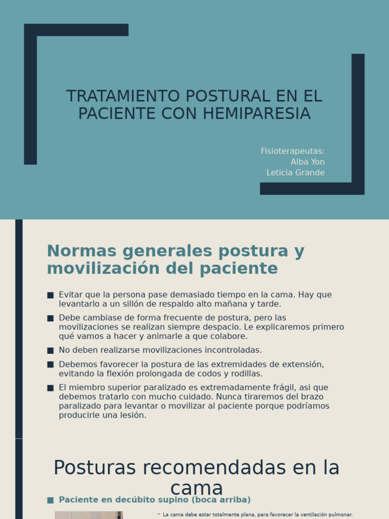 Tratamiento Postural Paciente Hemipléjico | PDF | Sistema ...