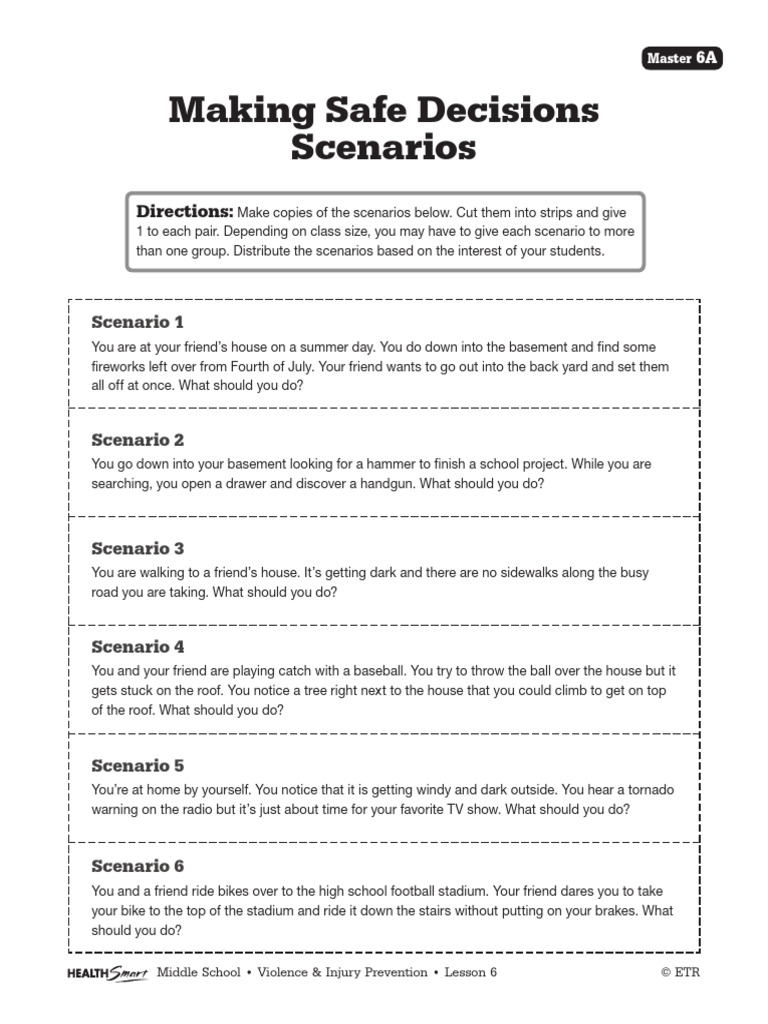 Safe Decision-Making Scenarios for Teens | PDF