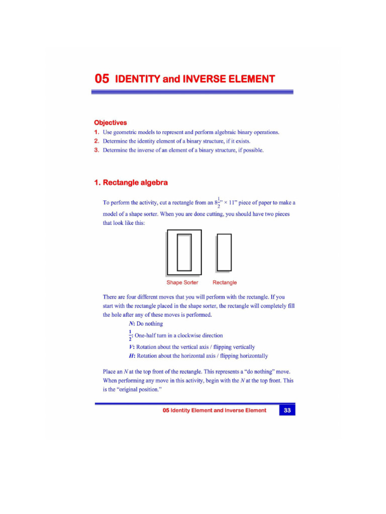 Identiy and Inverse Element | PDF