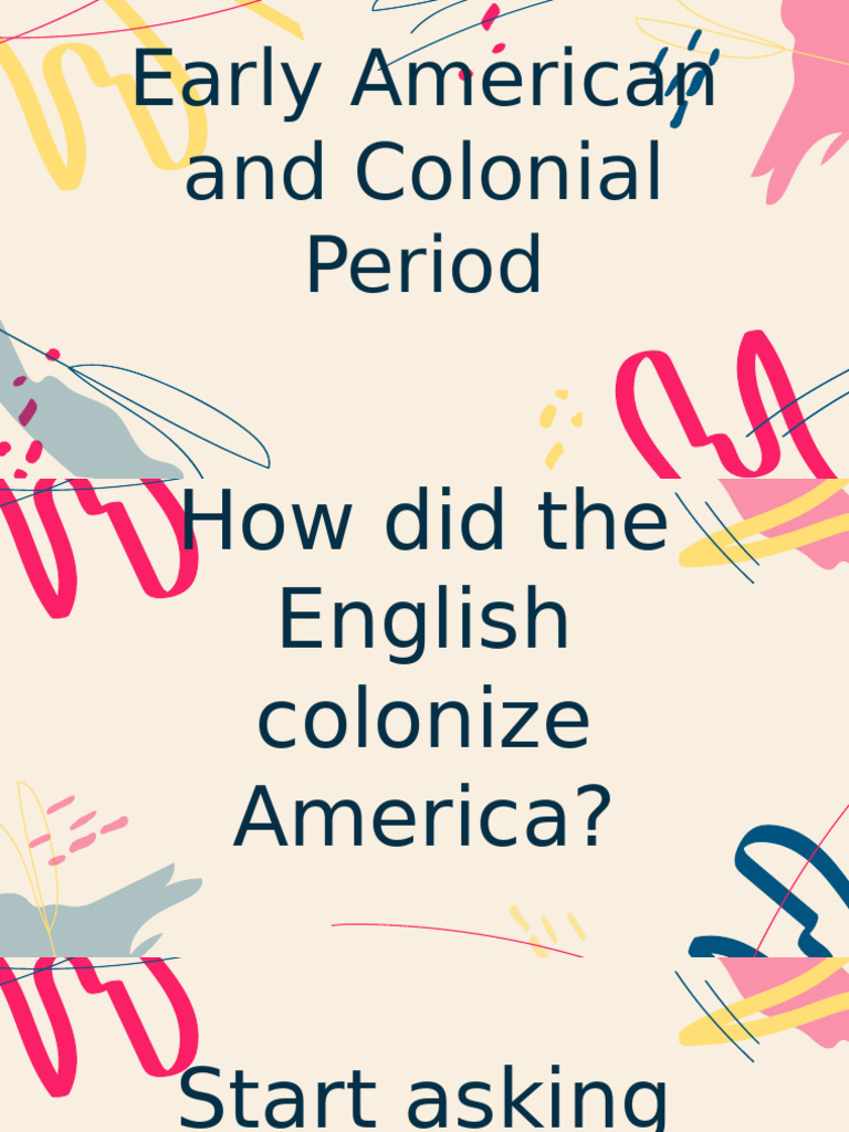 Early American and Colonial Period | PDF