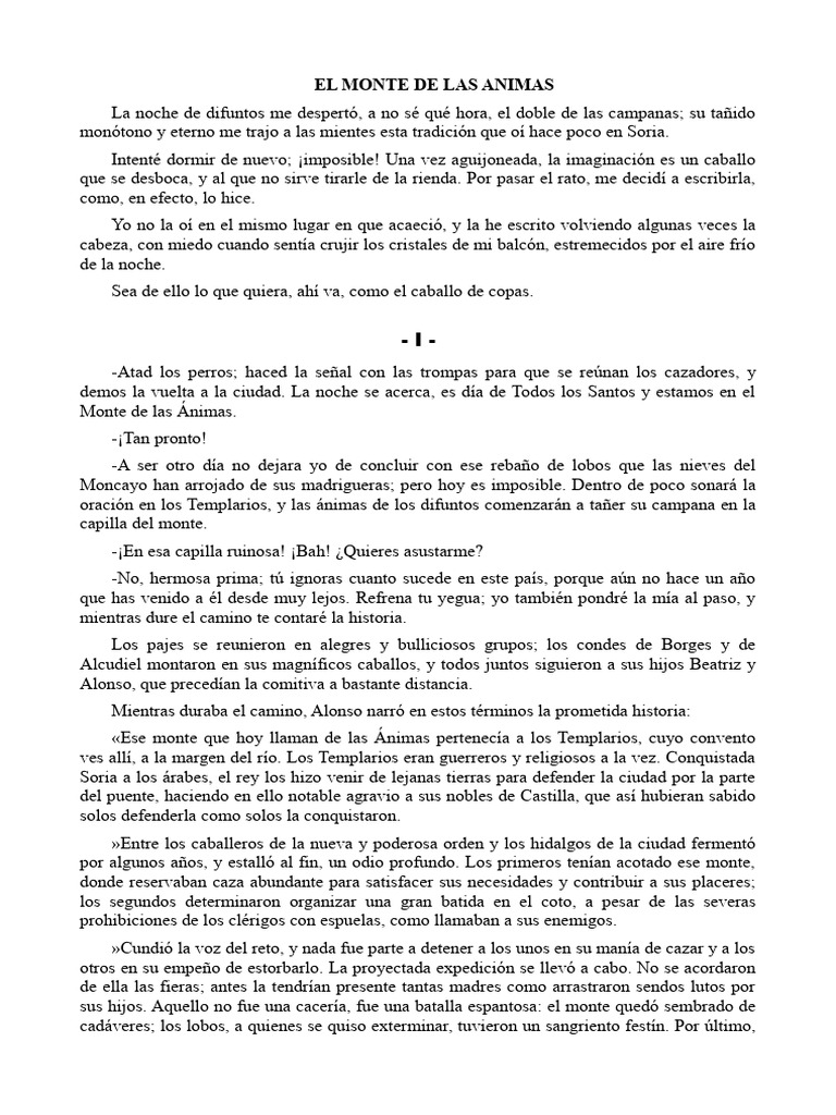 El Monte de Las Animas Adolfo Gustavo Bequer | PDF