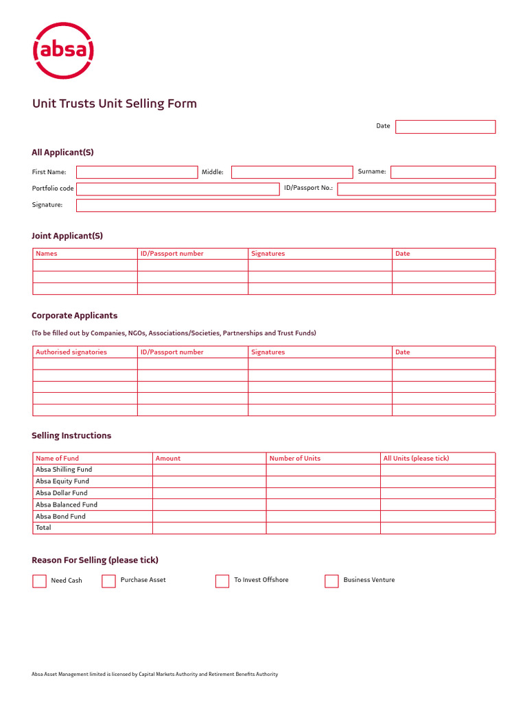 Absa Unit Selling Interactive Form | PDF