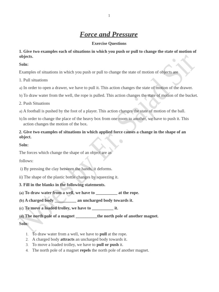 Class 8th Physics Text Solutions | PDF | Friction | Reflection (Physics)