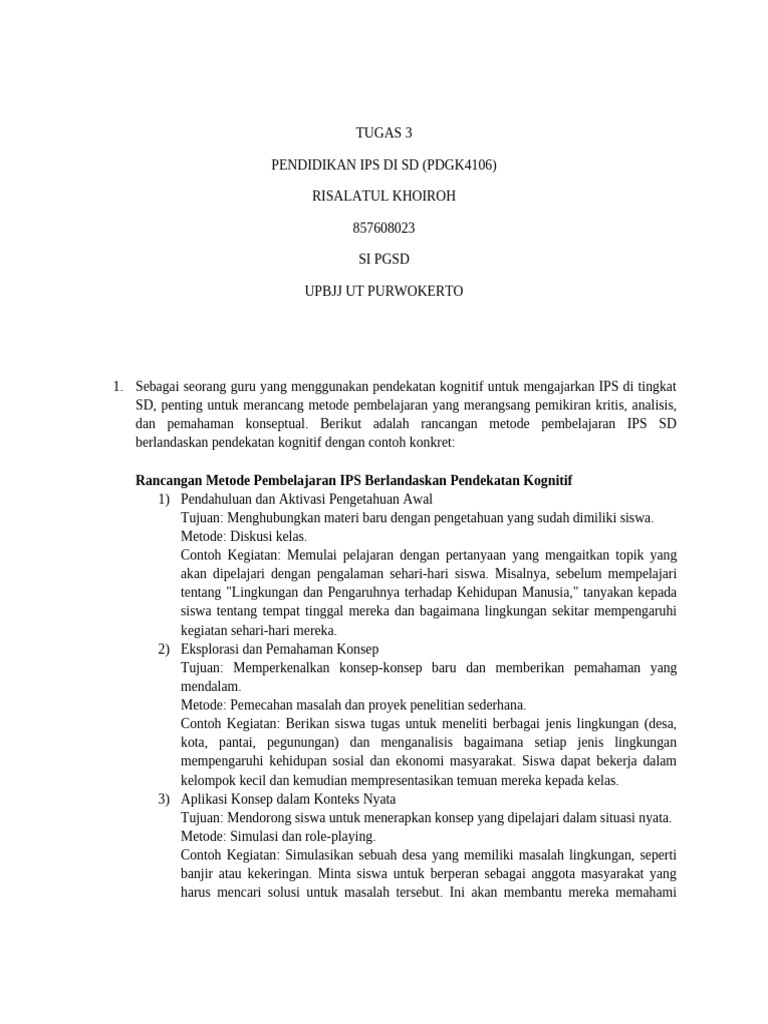 TUGAS 3 PEND. IPS DI SD | PDF