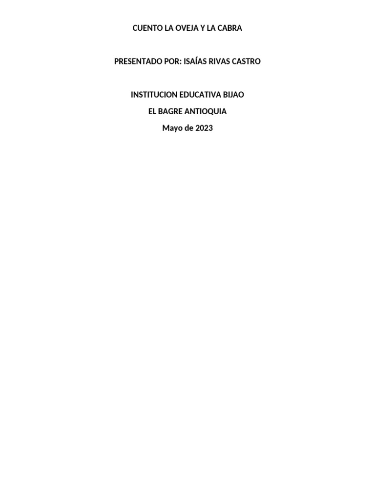 La Oveja y La Cabra | PDF | Cabra