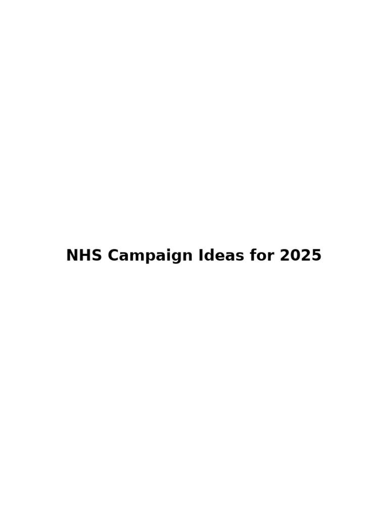 NHS 2025 Campaign Strategies Overview | PDF | Electronic Health Record ...