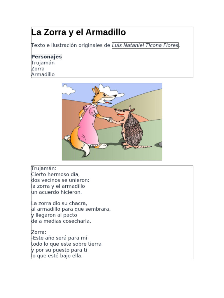 La Zorra y el Armadillo | PDF