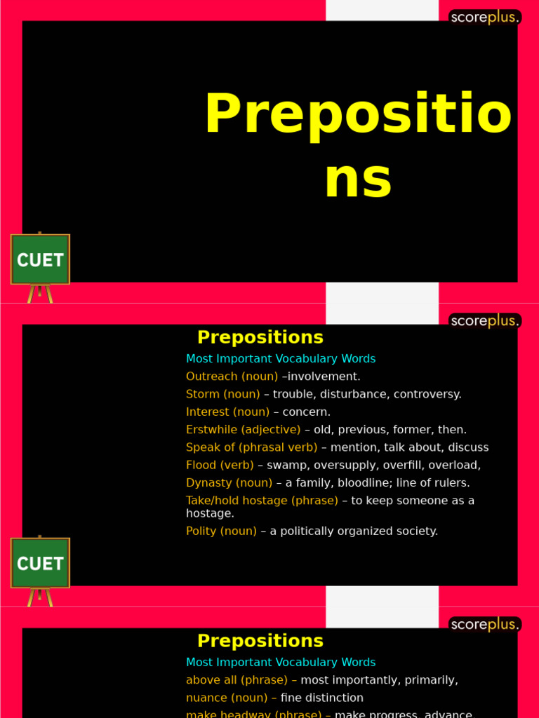 Prepositions | PDF | Noun | Verb