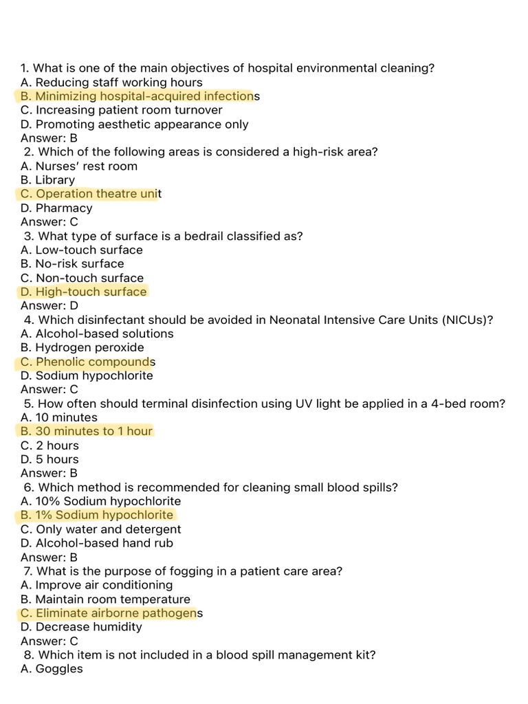 Quiz 2 Infection Control | PDF
