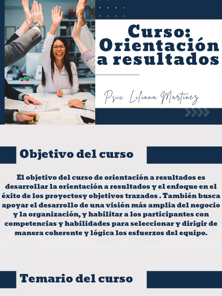 Curso Orientacion A Resultados. | PDF | Liderazgo | Objetivo