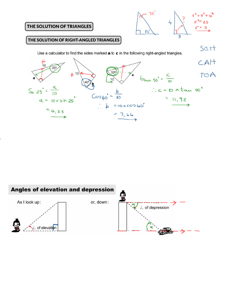 7 November - Lesson Notes - 2D and 3D Trigonometry | PDF
