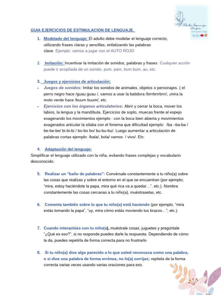 Estrategias Estimulacion Lenguaje | PDF
