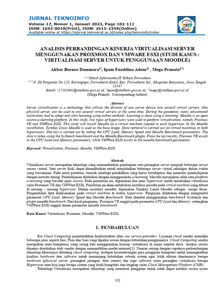 Analisis Perbandingan Kinerja Virtualisa | PDF