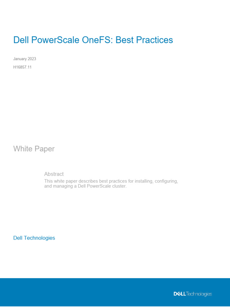 Day1 PowerScale Best Practices | PDF | Solid State Drive | Cache ...