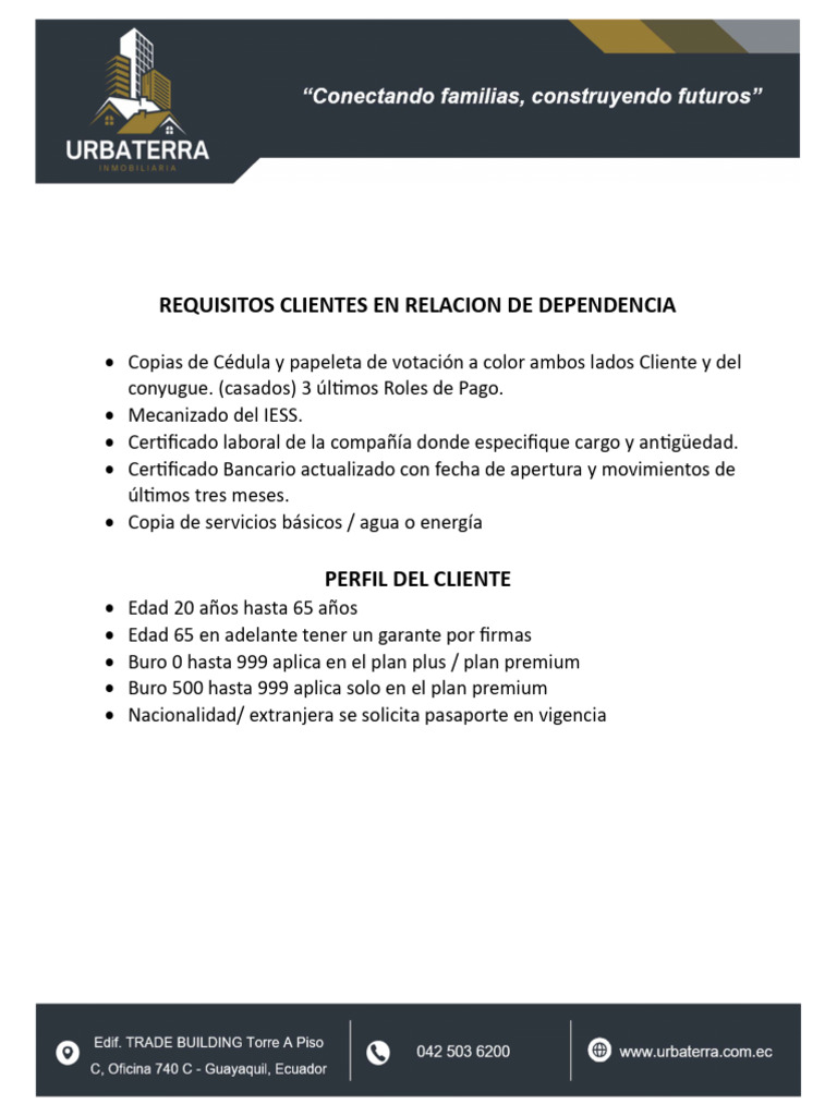 Requisitos Para Clientes | PDF