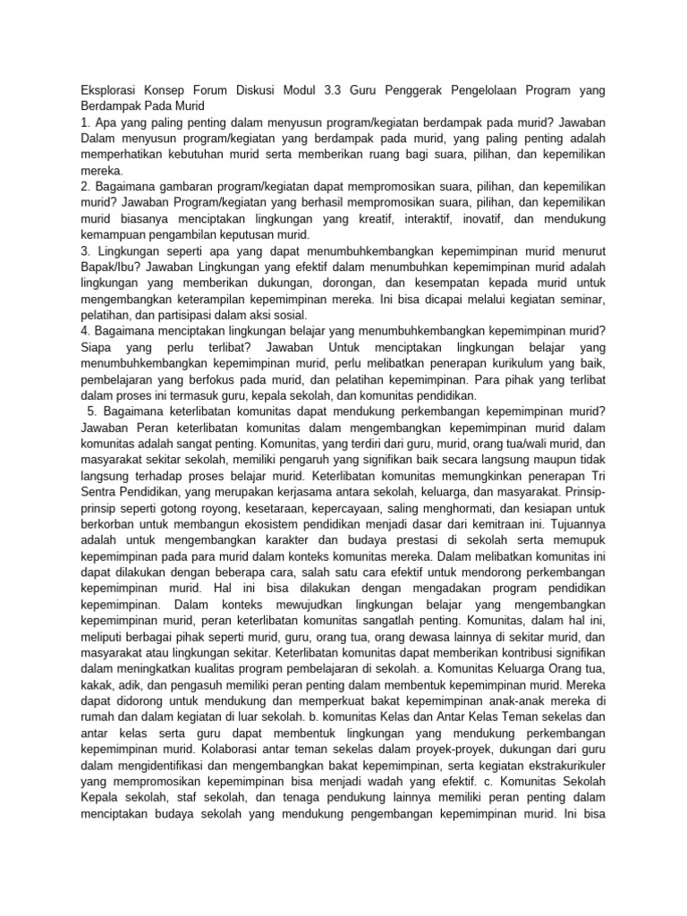 Eksplorasi Konsep Forum Diskusi Modul 3 | PDF