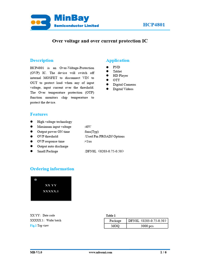 HCP4801 OVP IC for Voltage Protection | PDF | Computer Engineering ...