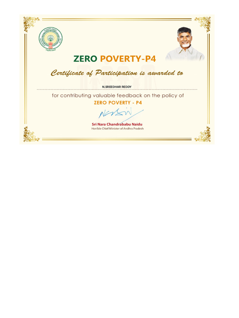 Sridhar Reddy p4 Certificate | PDF