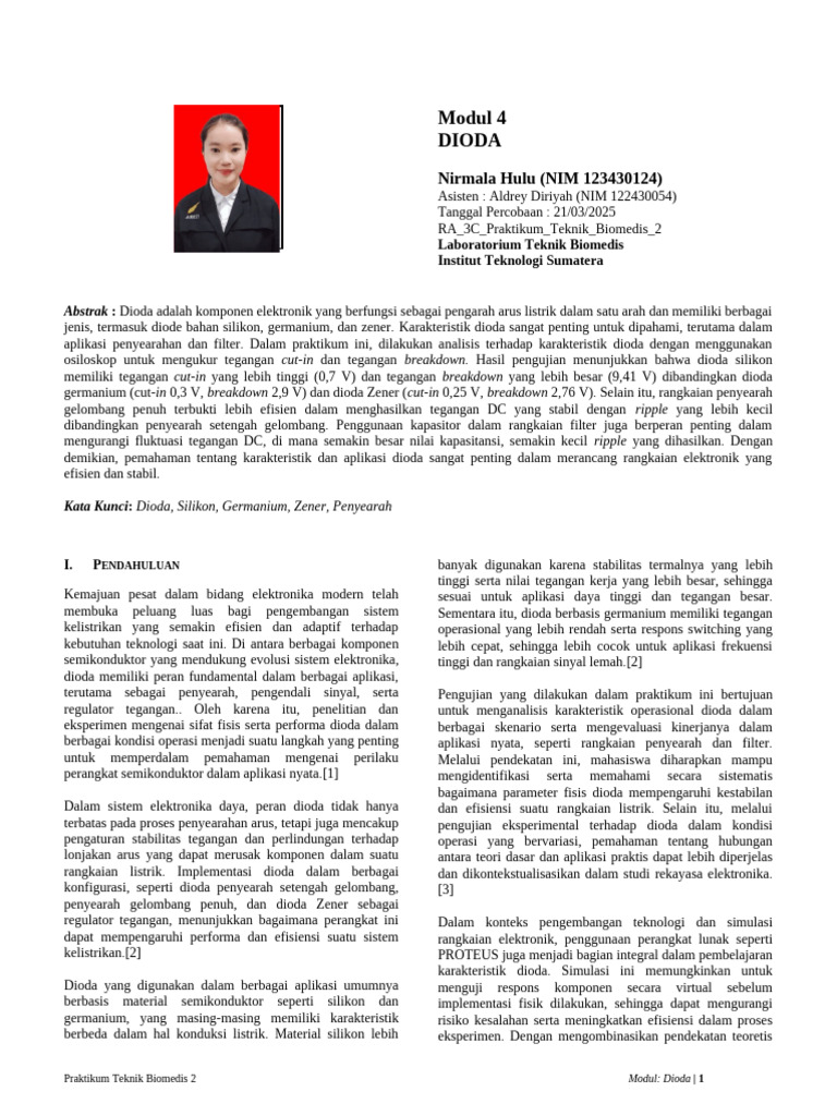 Laprak Modul DIODA Mala | PDF